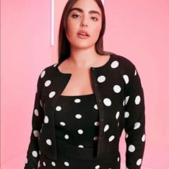 Sweaters | Victor Glemaud X Target Black White Polka Dot Cardigan Xs ...